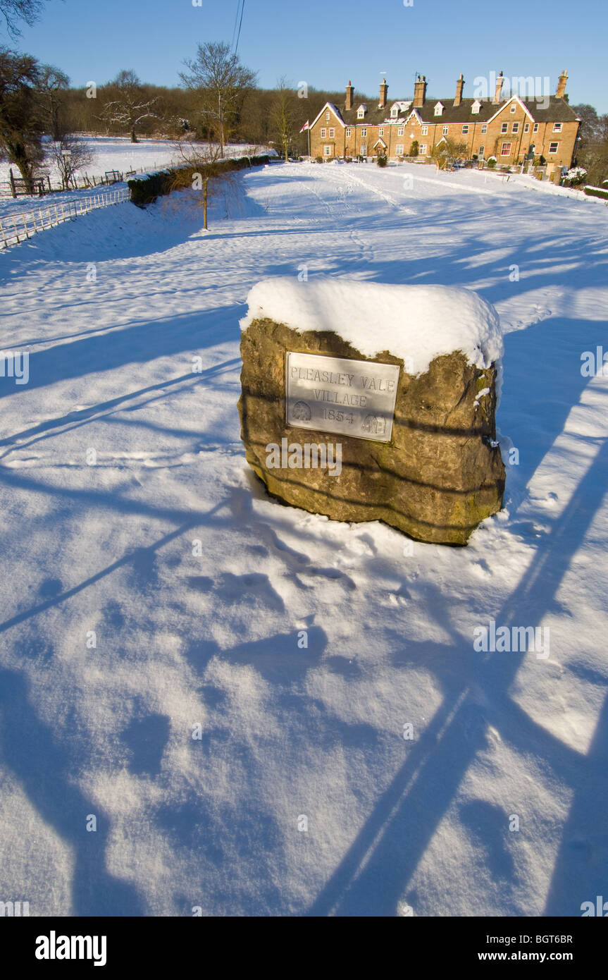The village of Pleasley vale on the Nottinghamshire, Derbyshire built ...