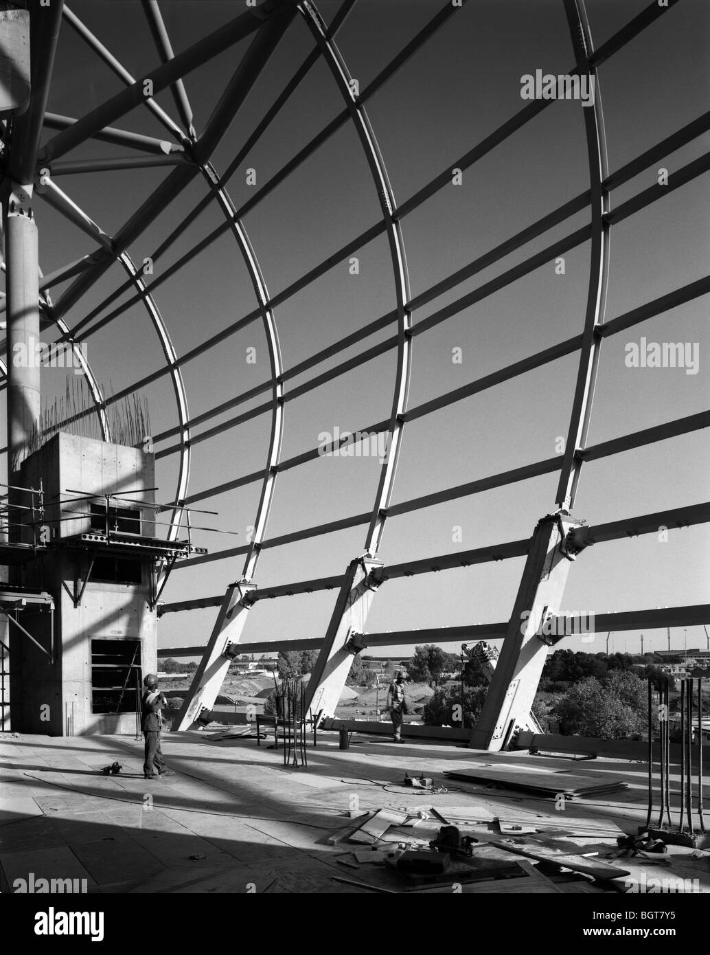 soccer city, fnb stadium still under construction april 2009. detail of ...