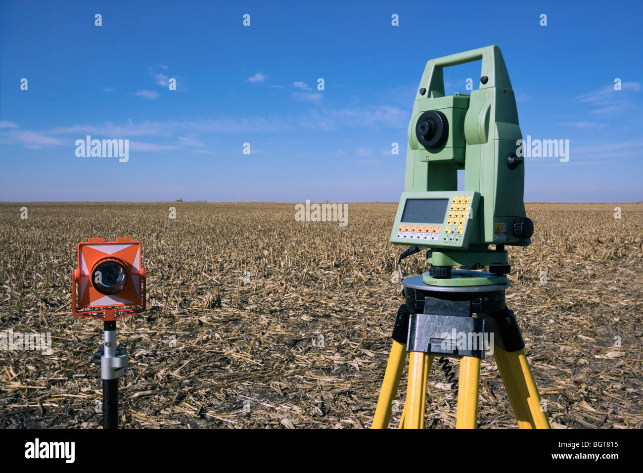 Surveying Equipment in the field Stock Photo - Alamy