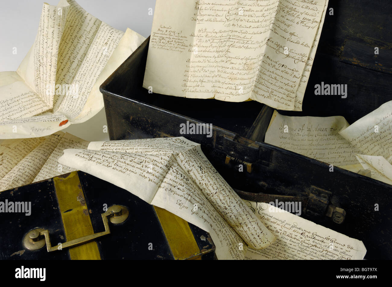 English legal documents with deed and document boxes Stock Photo - Alamy