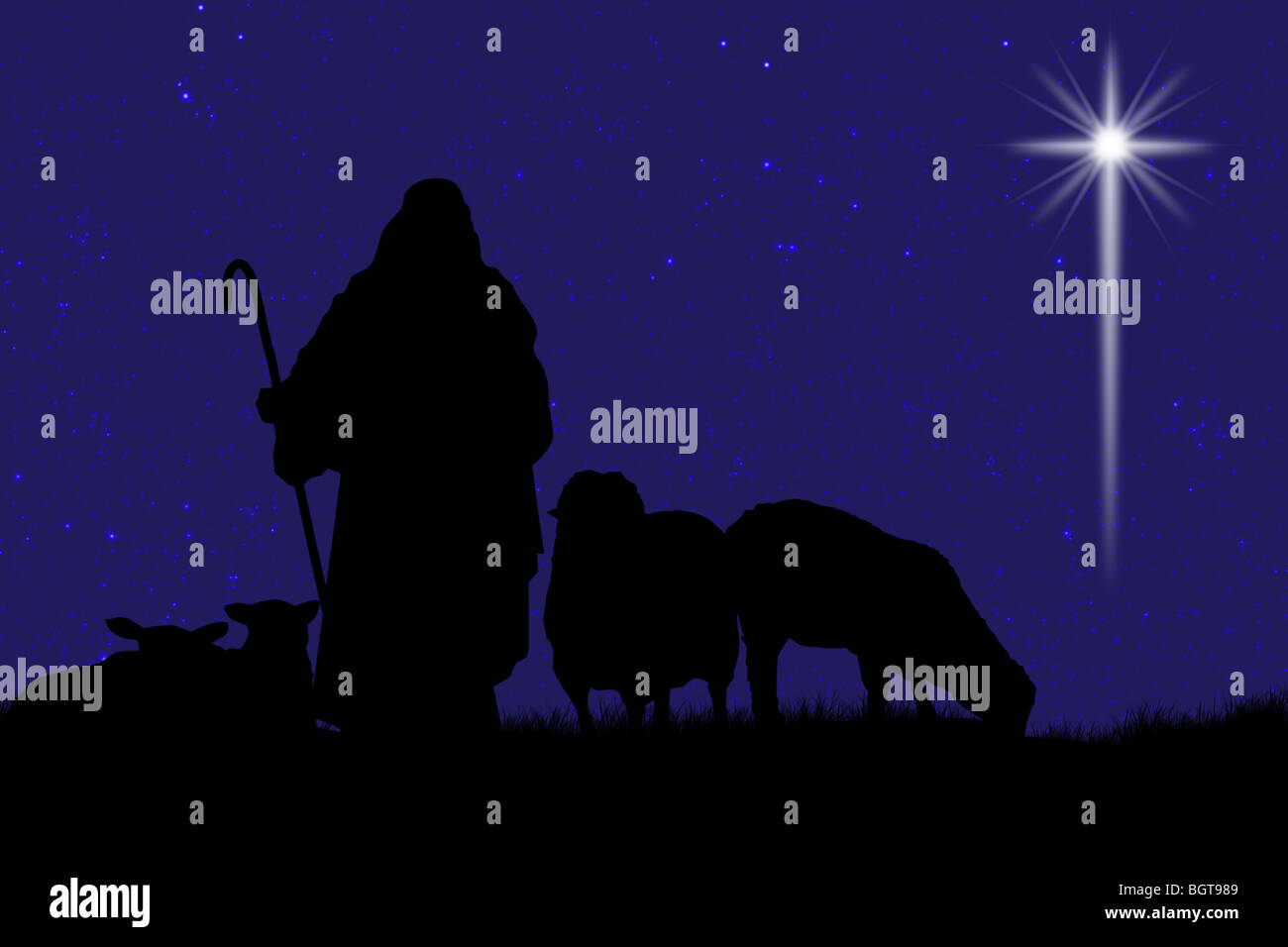 Silhouette shepherd sheep hi-res stock photography and images - Alamy