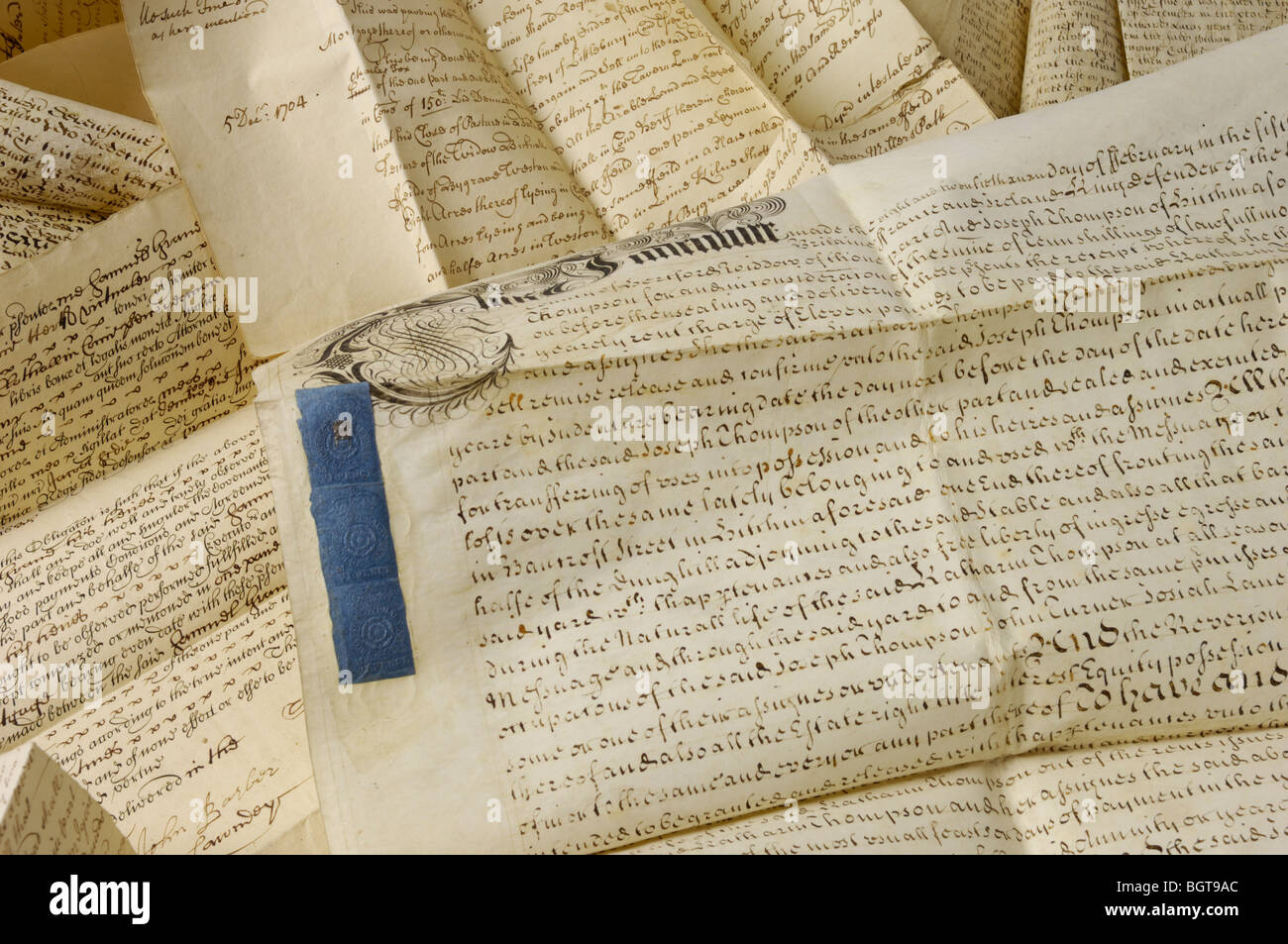 Ancient documents written in English Stock Photo - Alamy