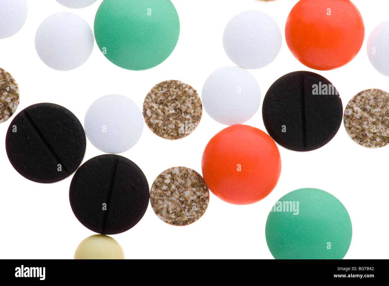 object on white - Medical Tablets close up Stock Photo - Alamy