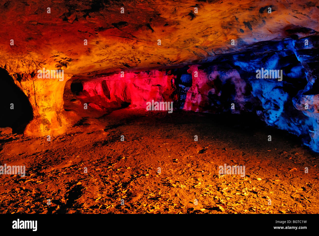 Sandstone cave near the Sandstone Trail in Cheshire, England ...