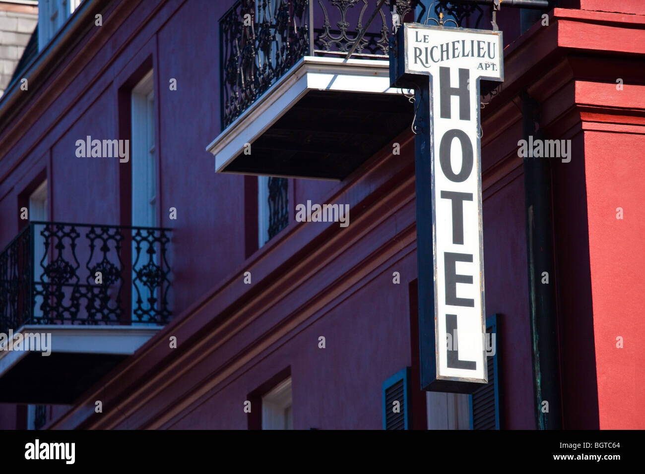 Le Richelieu Hotel in the French Quarter of New Orleans, LA Stock Photo ...