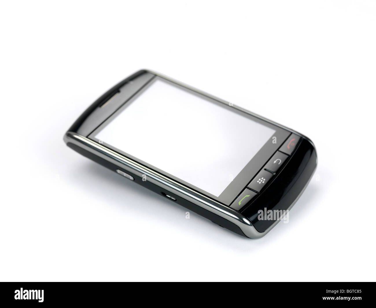 A mobile phone isolated against a white background Stock Photo - Alamy