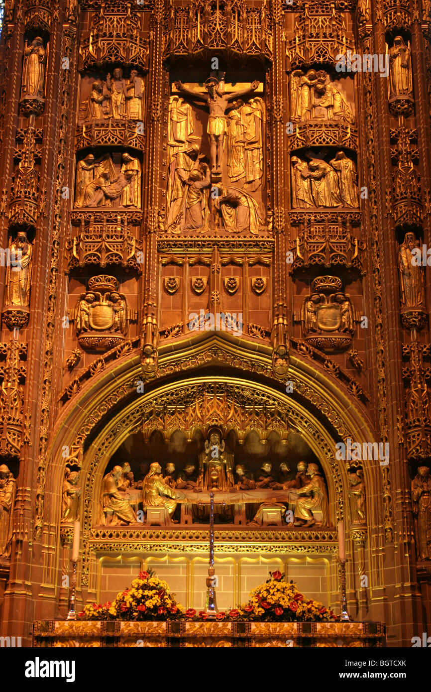 The High Altar At Liverpool's Anglican Cathedral, Merseyside, UK Stock ...