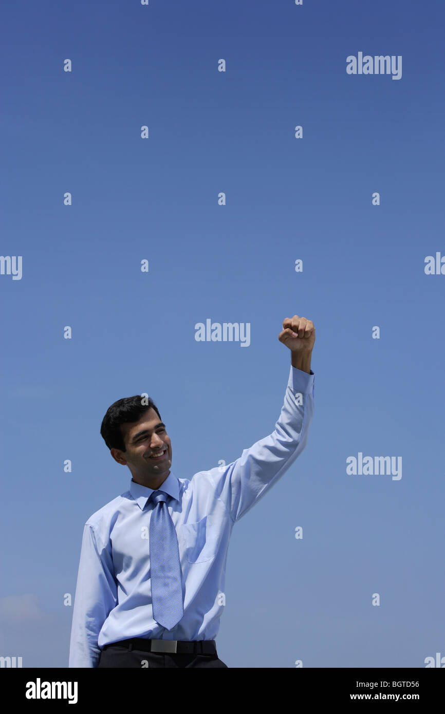 Fist raised indian man hi-res stock photography and images - Alamy
