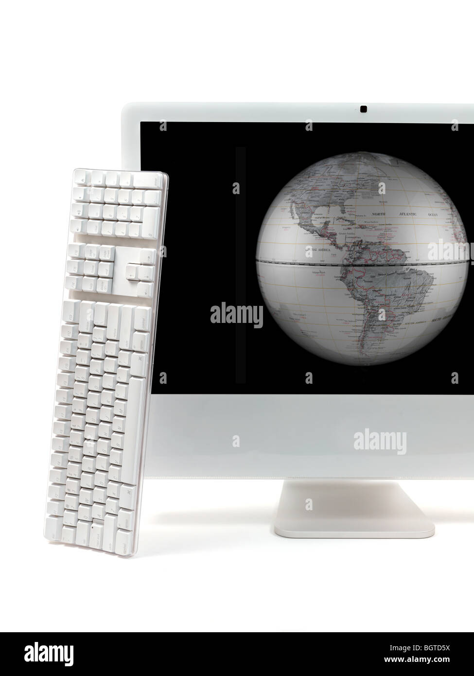 A desktop computer isolated against a white background Stock Photo - Alamy