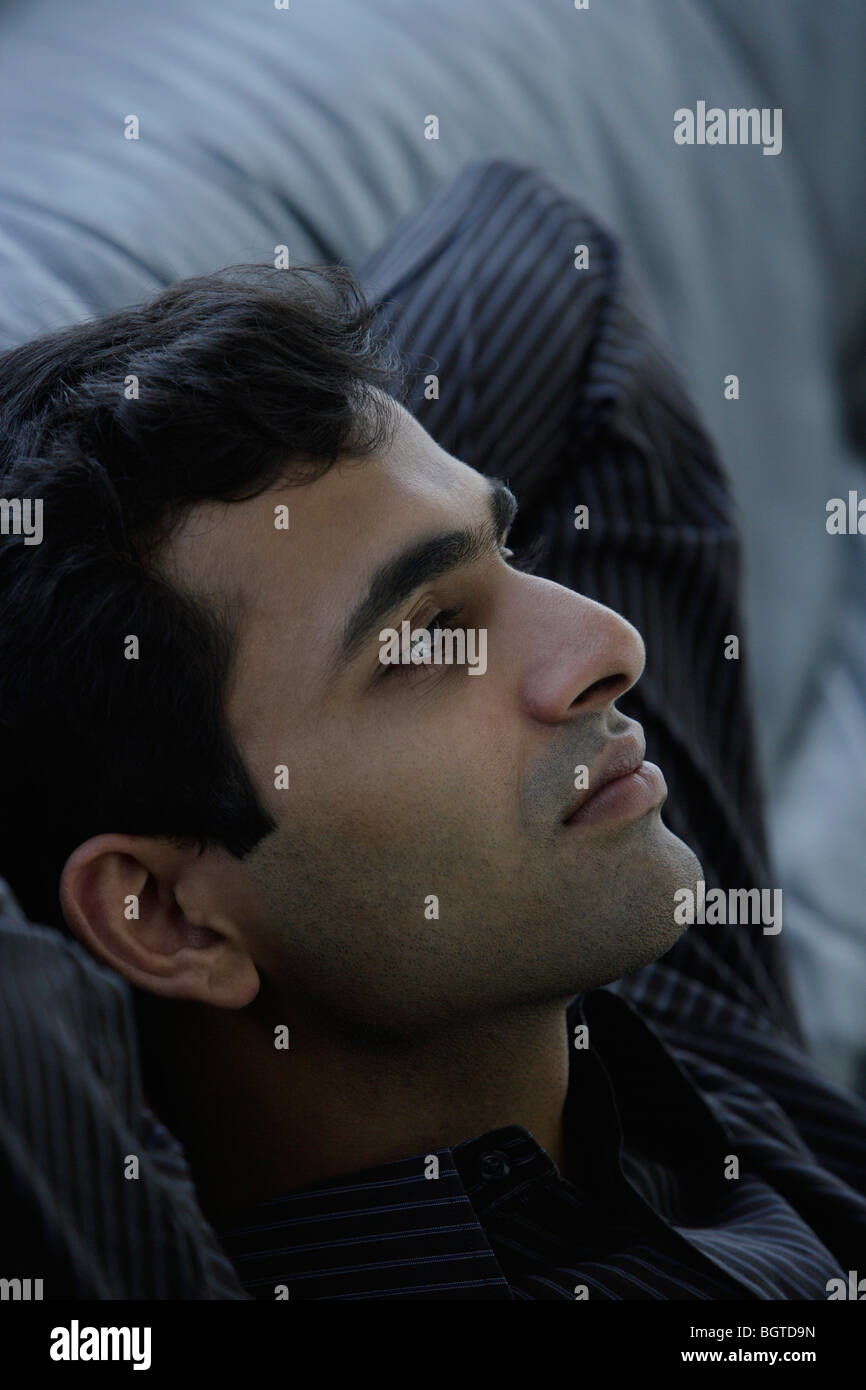 Profile of Indian man wearing black Stock Photo - Alamy