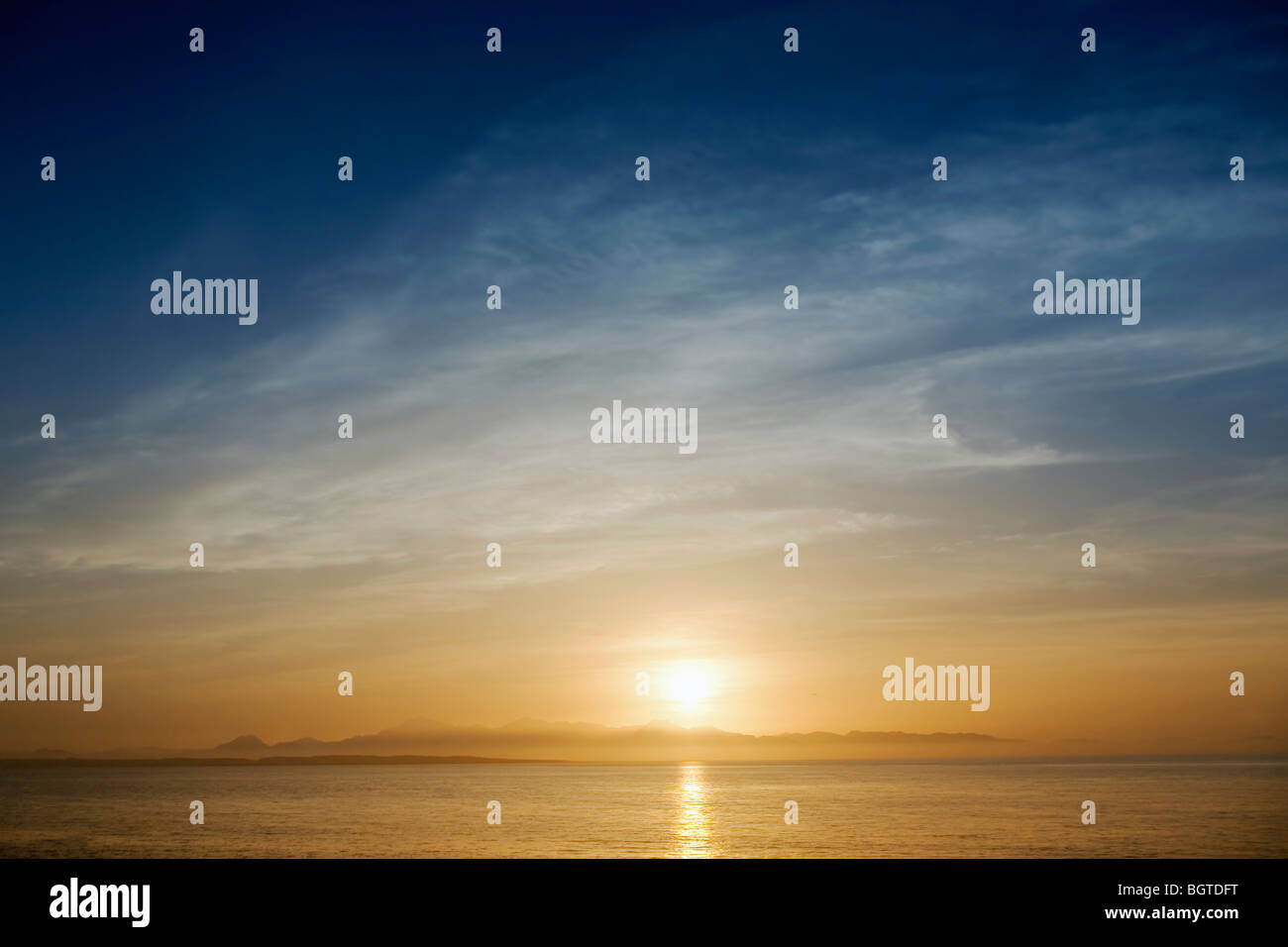 Sunset over the Sudanese Red Sea with coast just south of Port Sudan ...