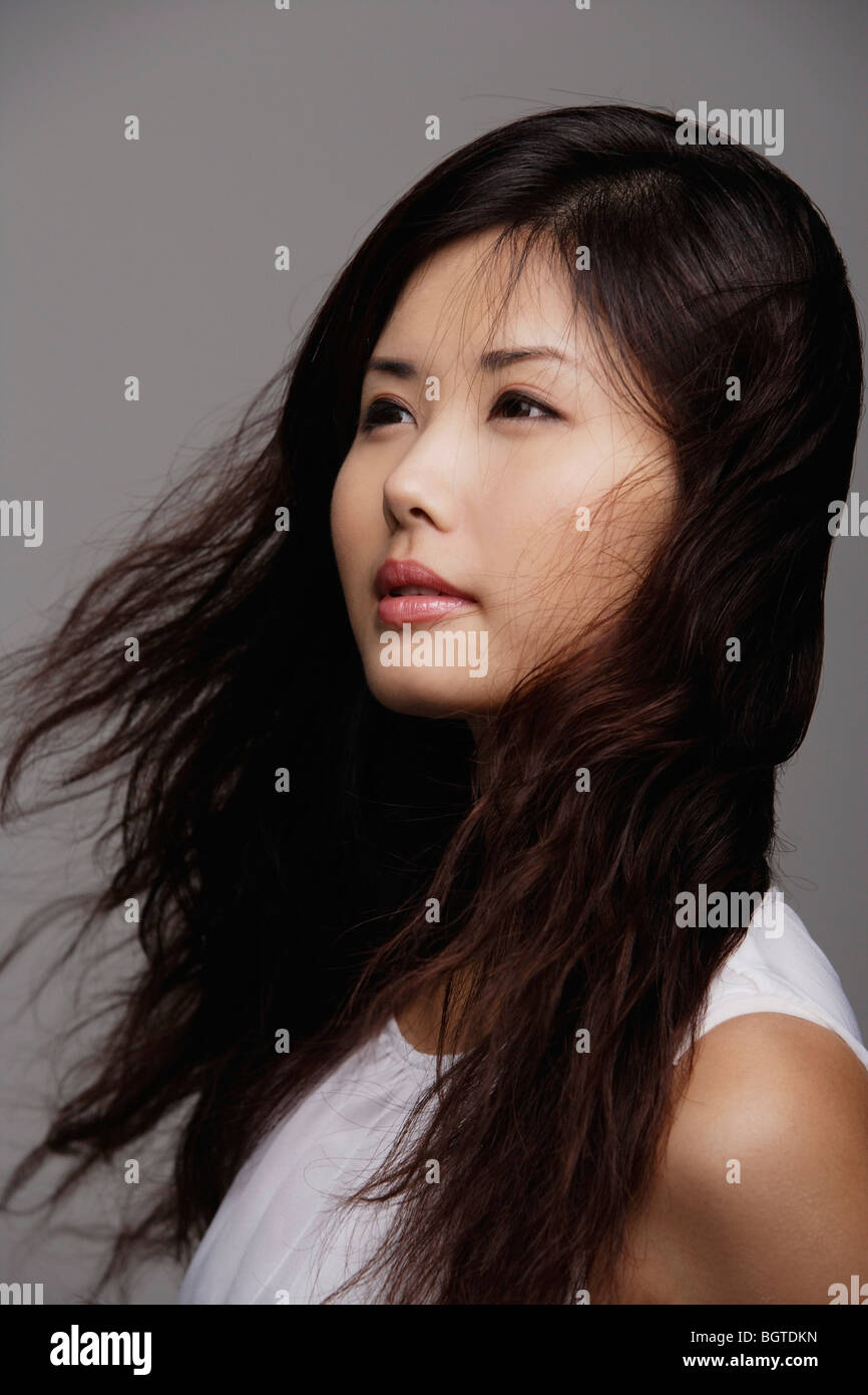 Head shot of beautiful Chinese woman Stock Photo - Alamy