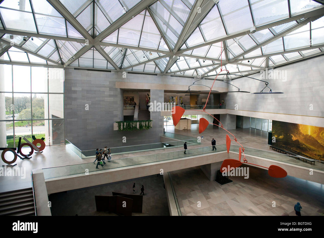 national gallery of art east building, washington dc by im pei interior atrium with alexander ...