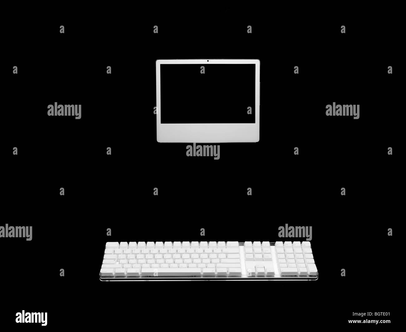 A desktop computer isolated against a white background Stock Photo - Alamy