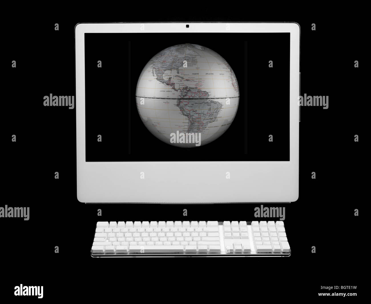 A desktop computer isolated against a white background Stock Photo - Alamy