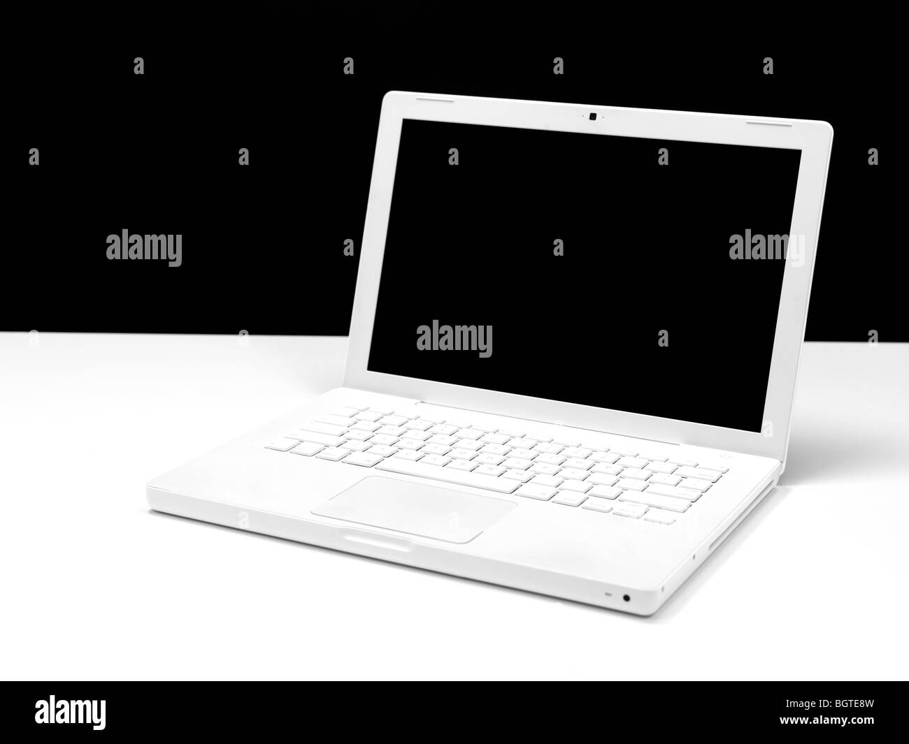 Laptop white background cutout Black and White Stock Photos & Images ...