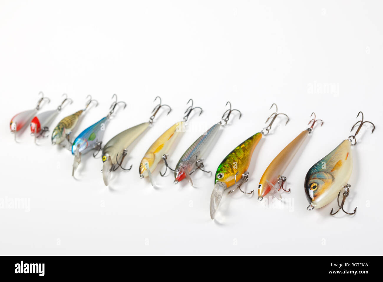 Fishing lure on white backbround Stock Photo - Alamy