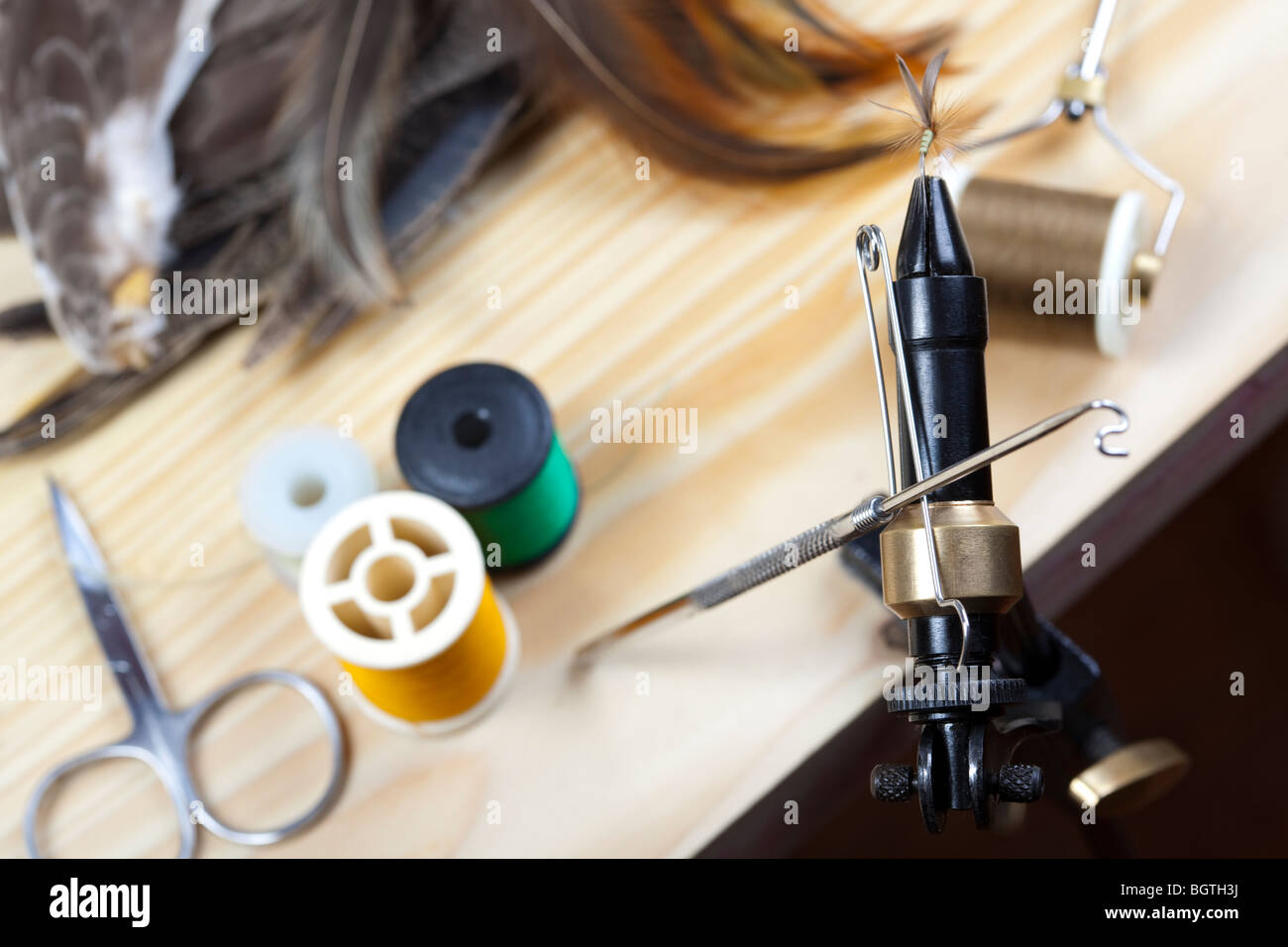 Photograph of an assortment of old and used fishing tackle Stock Photo ...