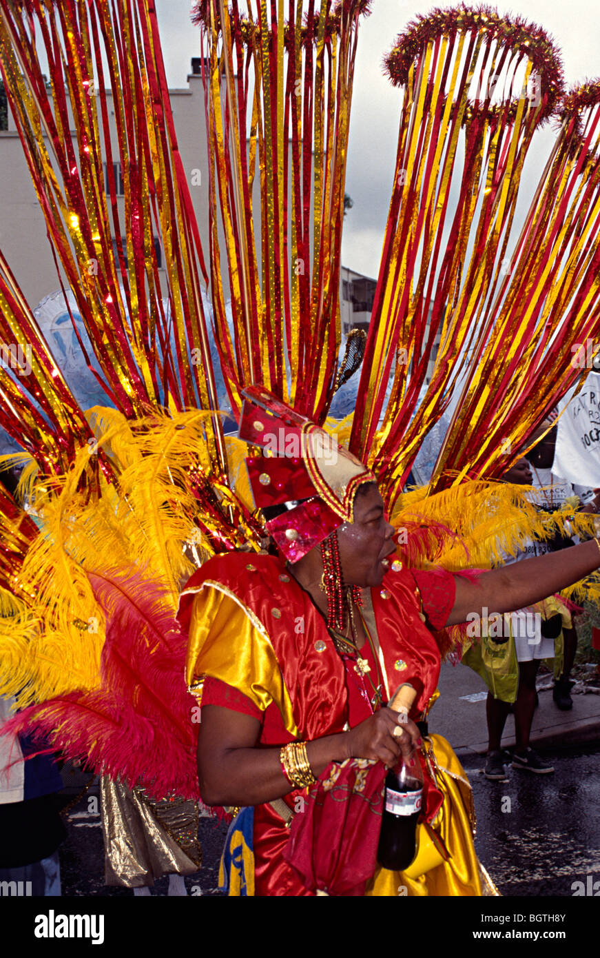 nottinghill carnival street parade in london with a multicultural ...
