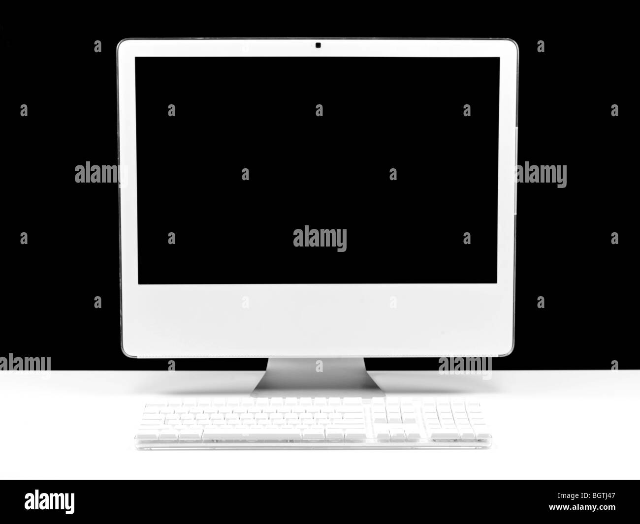 A desktop computer isolated against a white background Stock Photo - Alamy