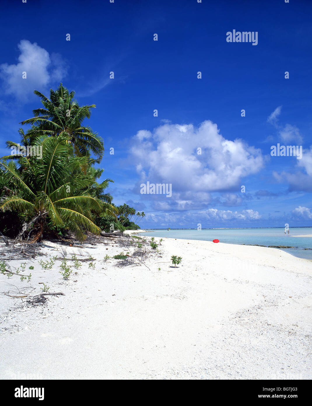 Tropical beach, Aitutaki Atoll, Cook Islands, South Pacific Ocean Stock ...