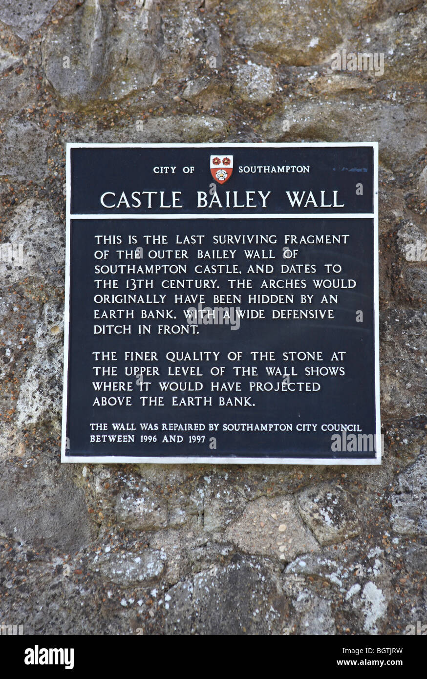 Southampton, Castle Bailey Wall Stock Photo - Alamy