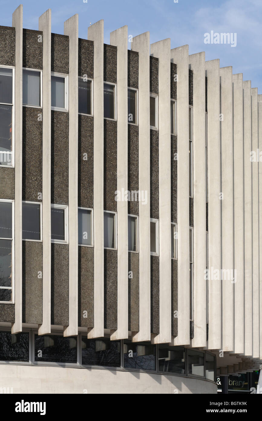 swiss cottage library, detail of exterior concrete fins Stock Photo - Alamy