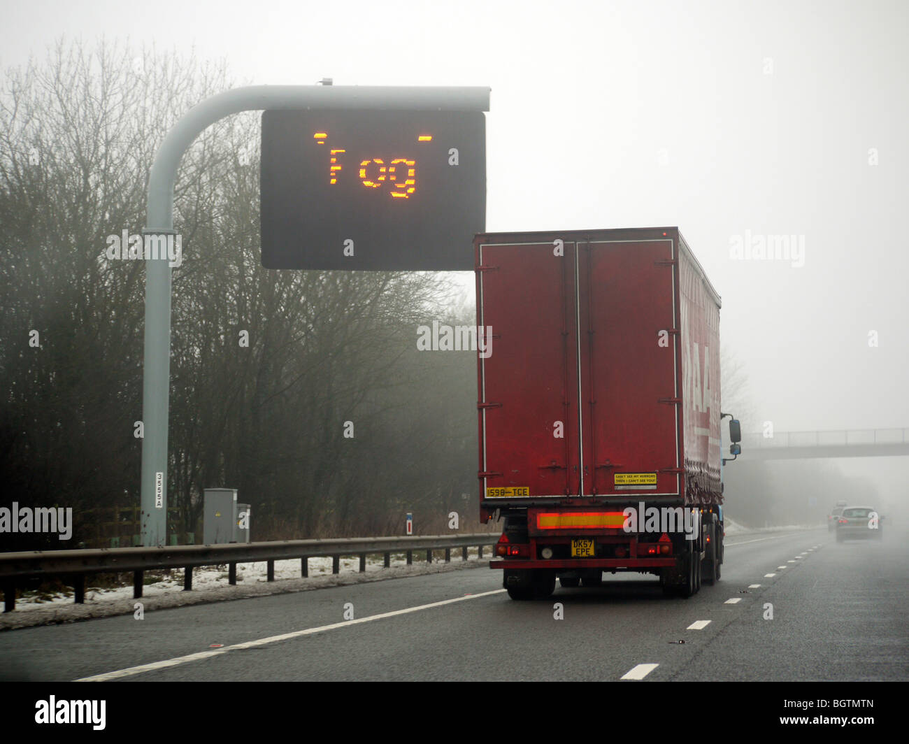 Poor motorway driving conditions during winter on the M4 west bound ...