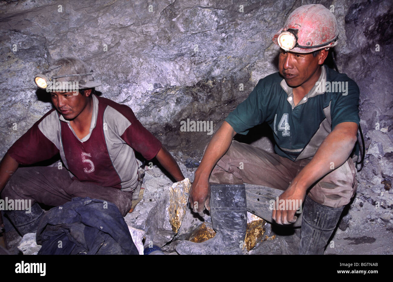 Miners looking for Silver and Zinc. Cerro Rico mine, Potosi, Bolivia ...