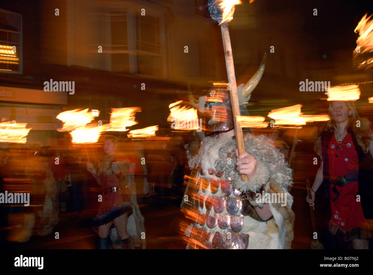 Viking at Lewes bonfire night parade celebrating the defeat of Guy ...