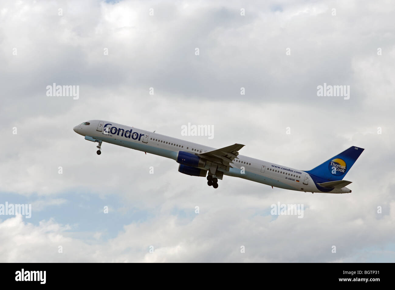 Condor airlines Boeing 757-300 taking off, Dusseldorf, Germany Stock ...