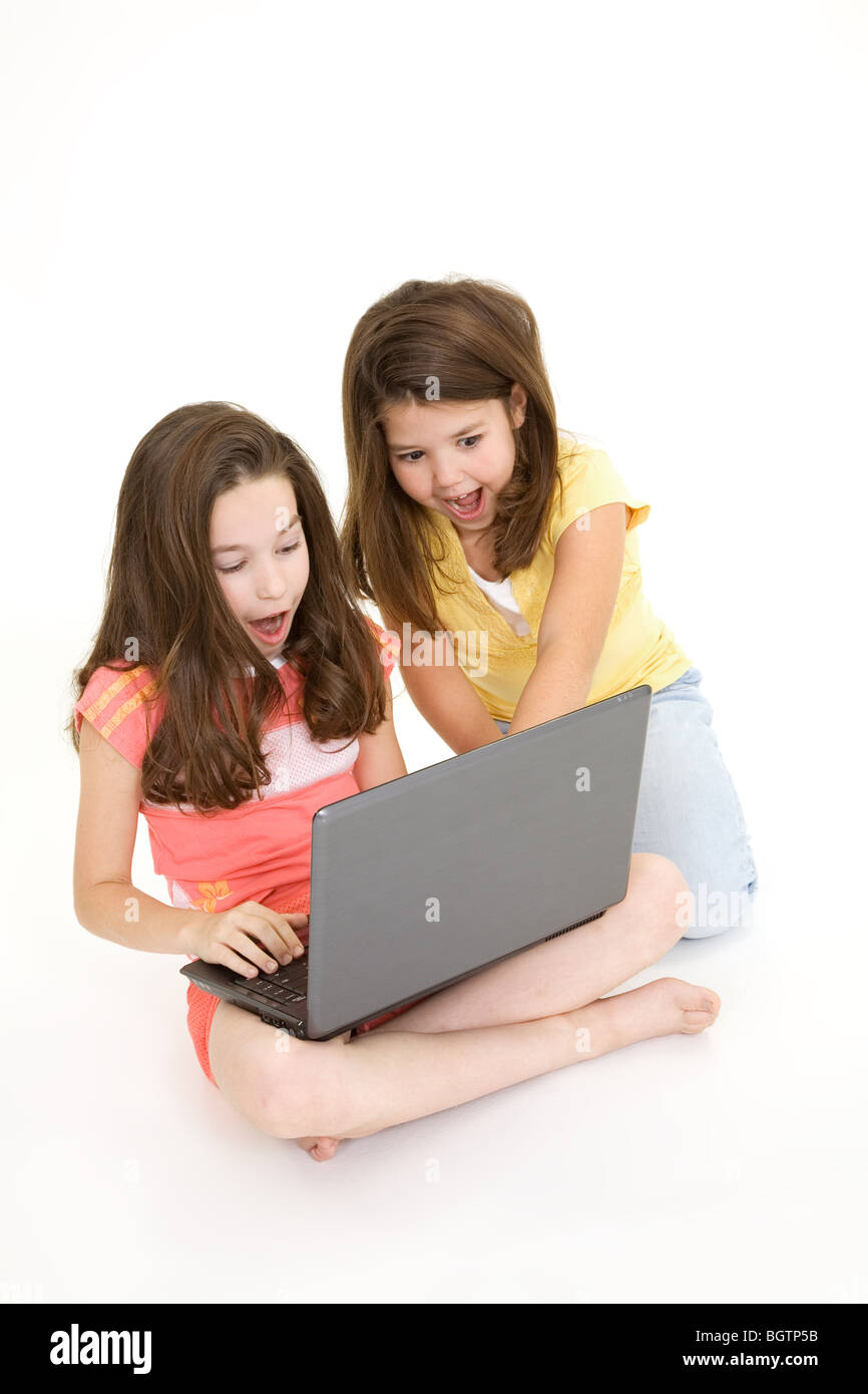 Family laptop child internet Cut Out Stock Images & Pictures - Alamy