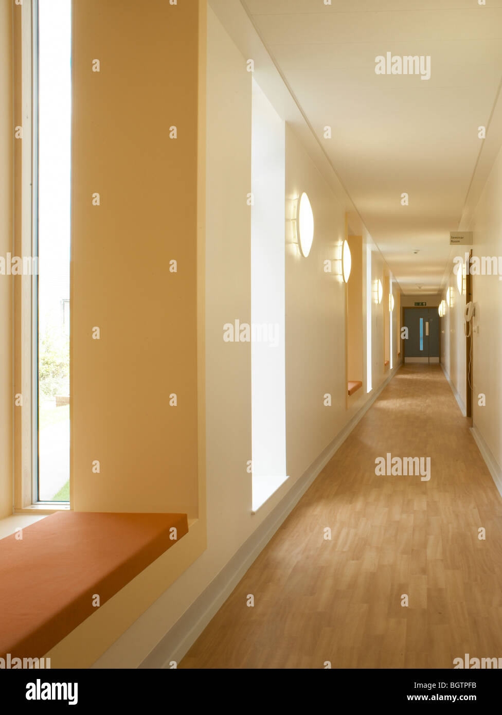 corridor with window seats Stock Photo - Alamy