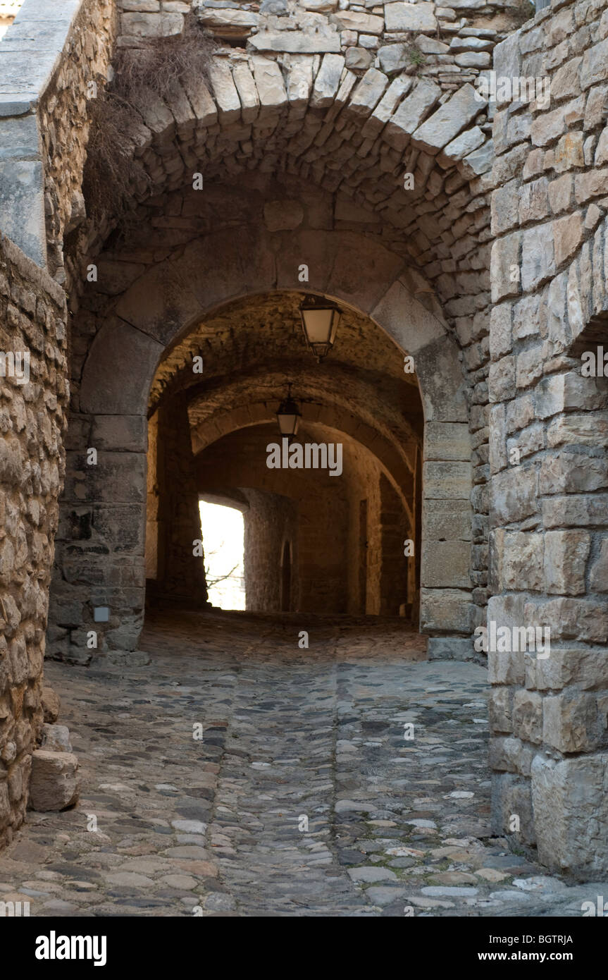 Medieval archway, St Martin de Londres, Herault, Southern France Stock ...