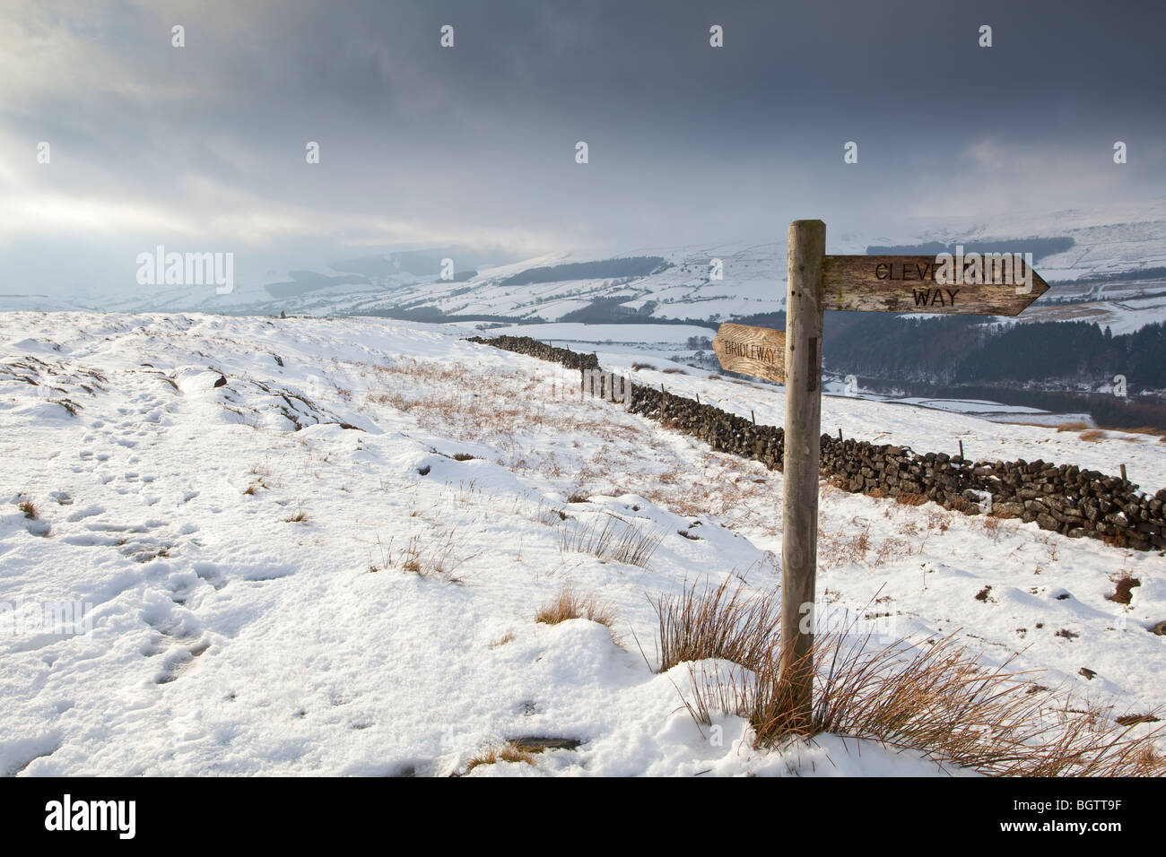 The North Yorkshire Moors completely covered in snow on a beautifully ...