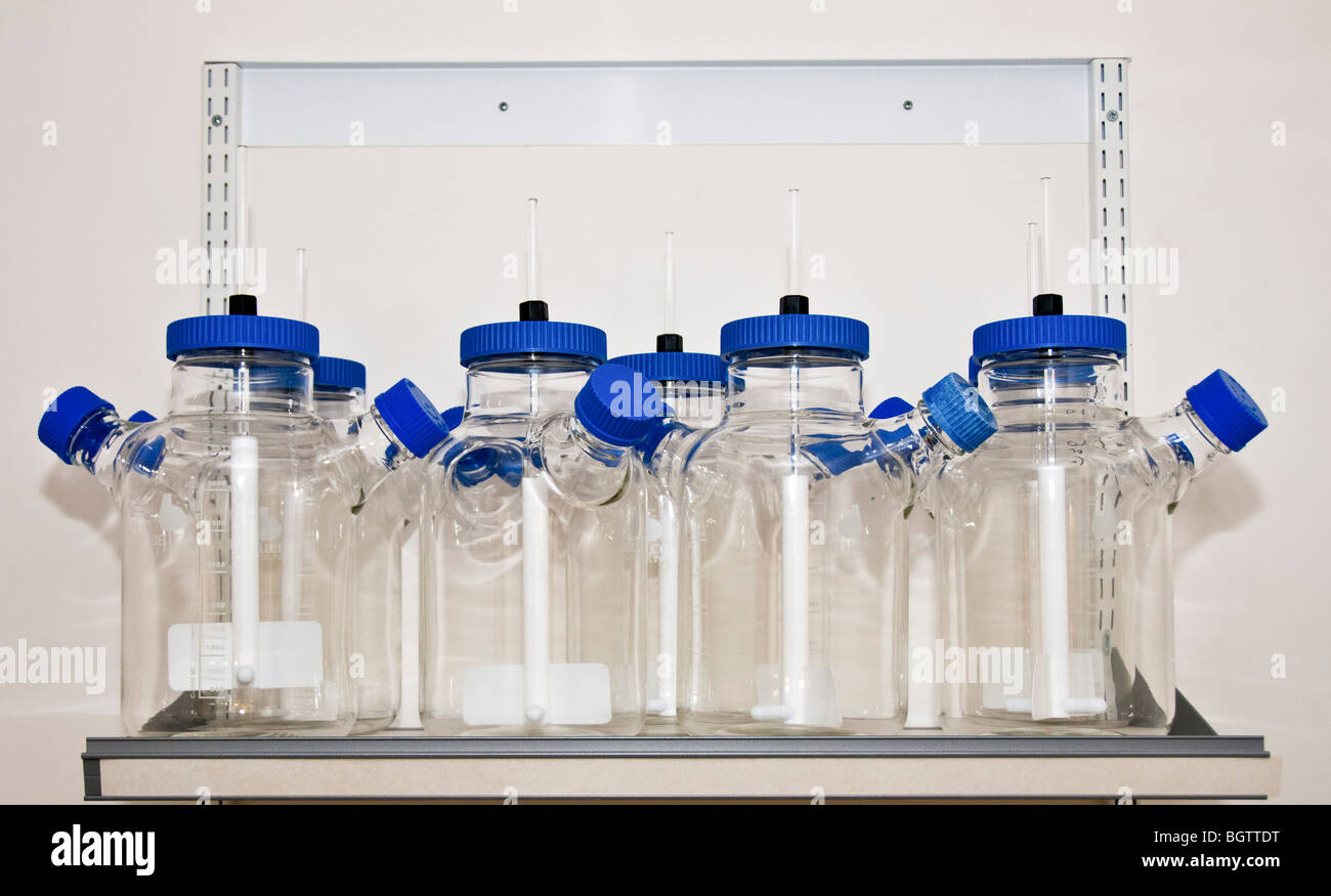 Microbiology Laboratory a shelf with sterile glass container Stock ...