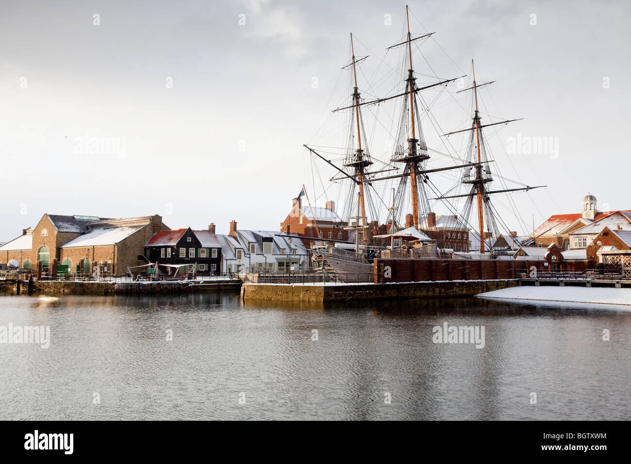 The historic quay in Hartlepool on a cold winter day Stock Photo - Alamy