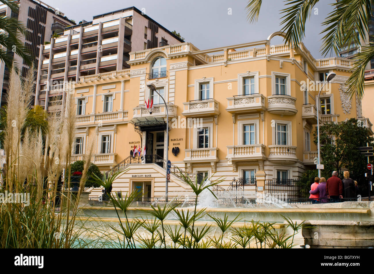 Monaco, Monte Carlo, French Bank Building, Street Scene, City Center ...