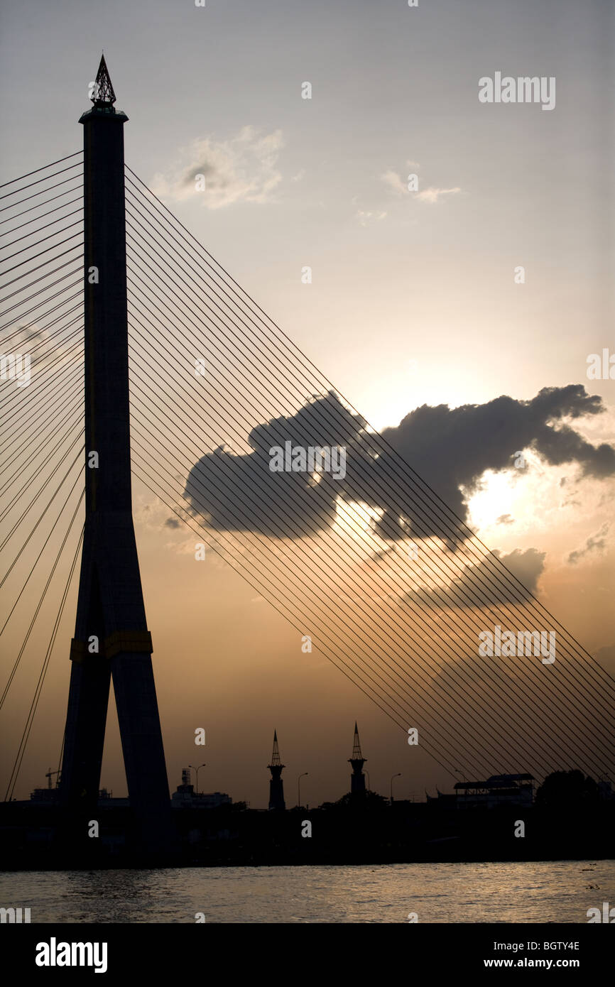 Rama VIII Bridge in Bangkok, Thailand Stock Photo - Alamy