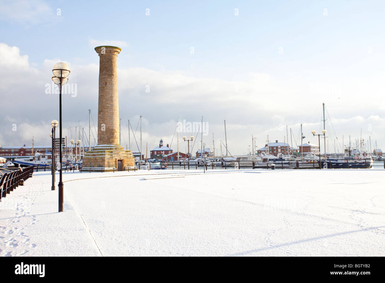 The memorial for the lost fishermen on one of the quays on the ...