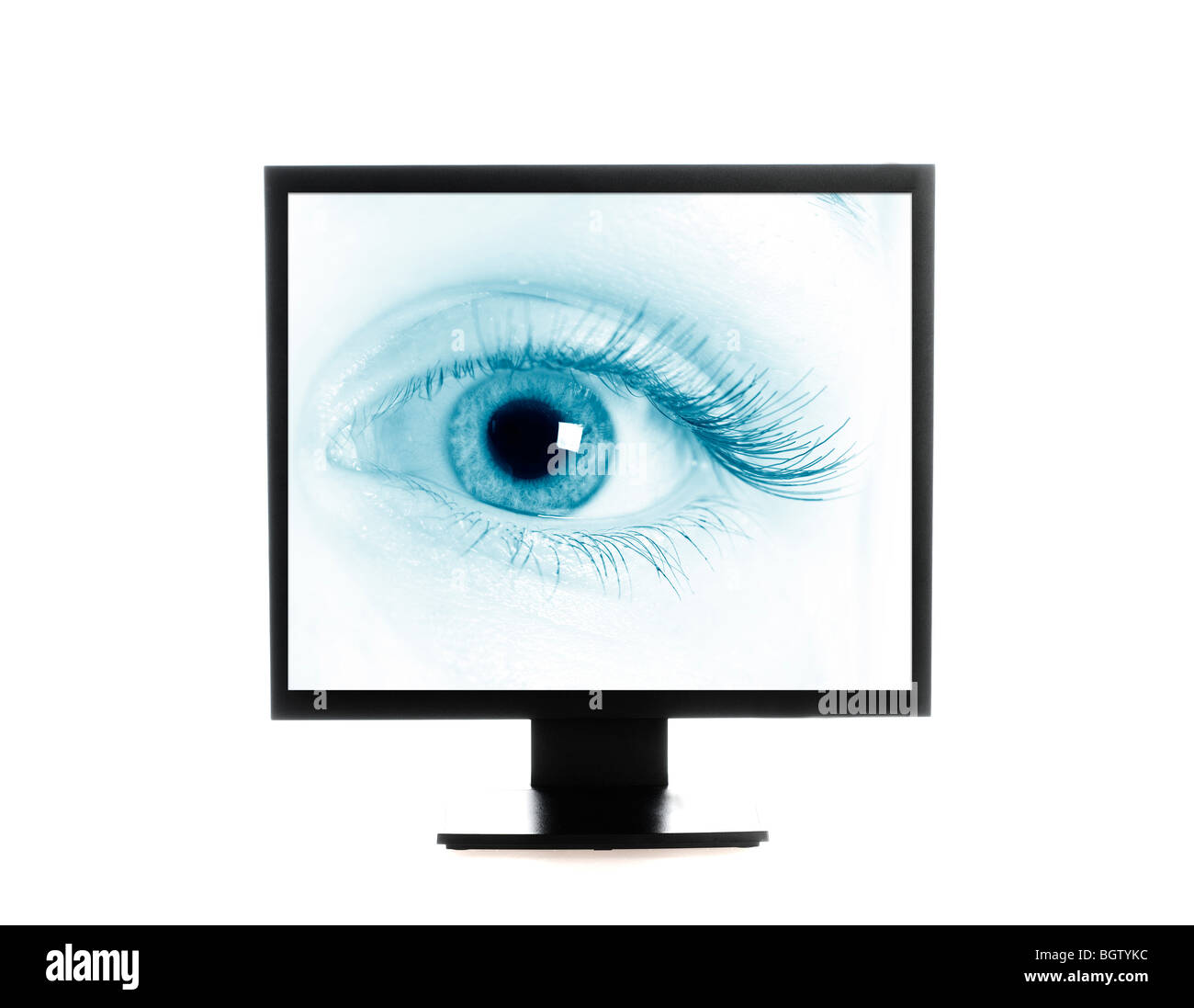 computer monitor. Isolated over white background Stock Photo - Alamy