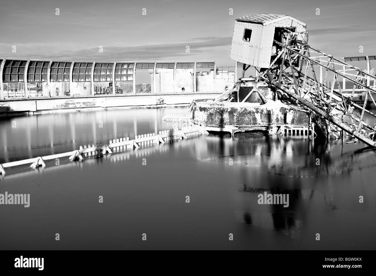 The derelict settling tanks at the old industrial site of the Steetley ...