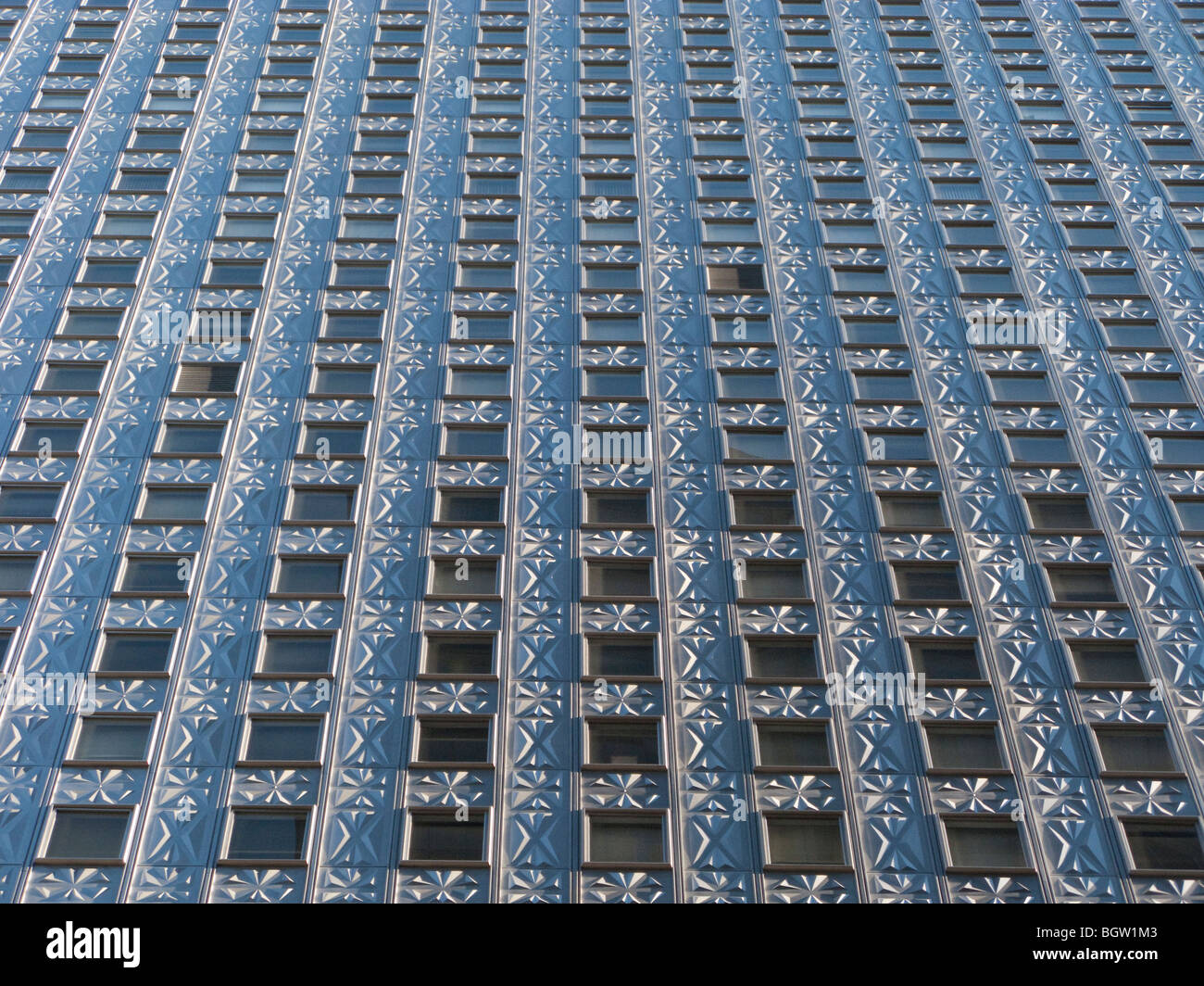 Graphic image of repetition of form created by the detail of a high ...