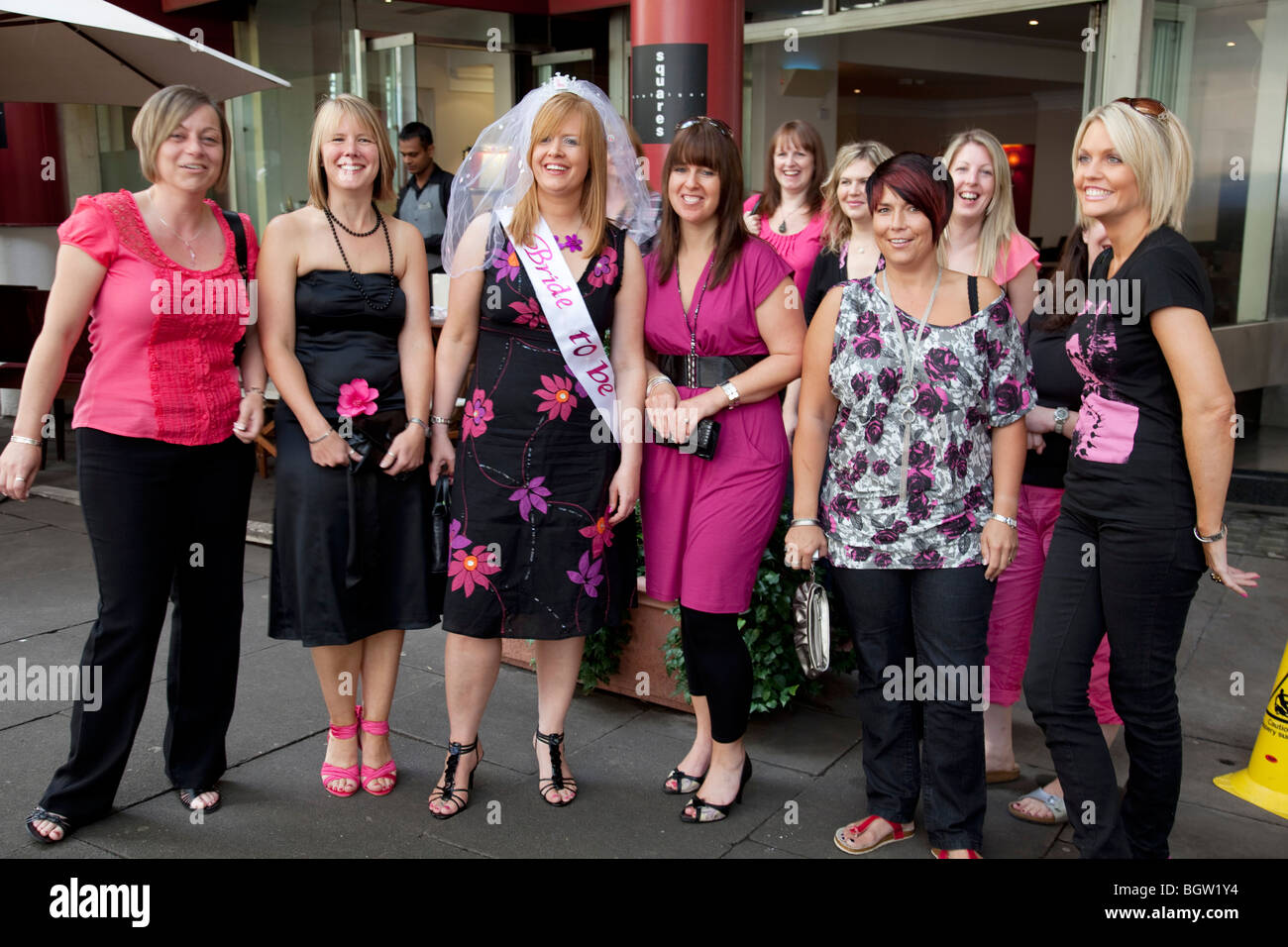 Group girls on hen weekend hi-res stock photography and images - Alamy