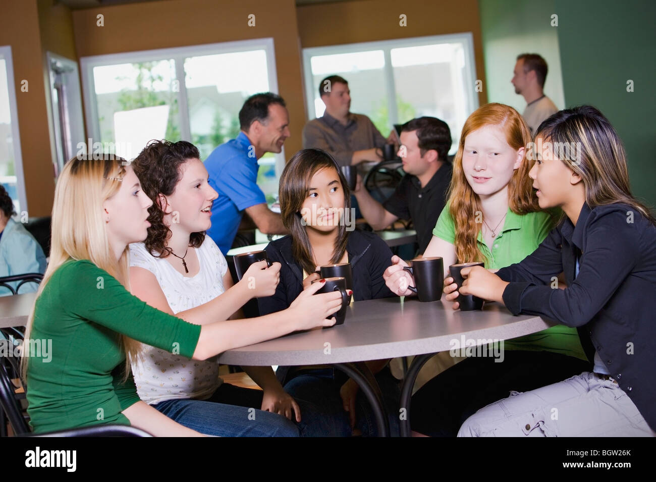 Woman three children visiting hi-res stock photography and images - Alamy
