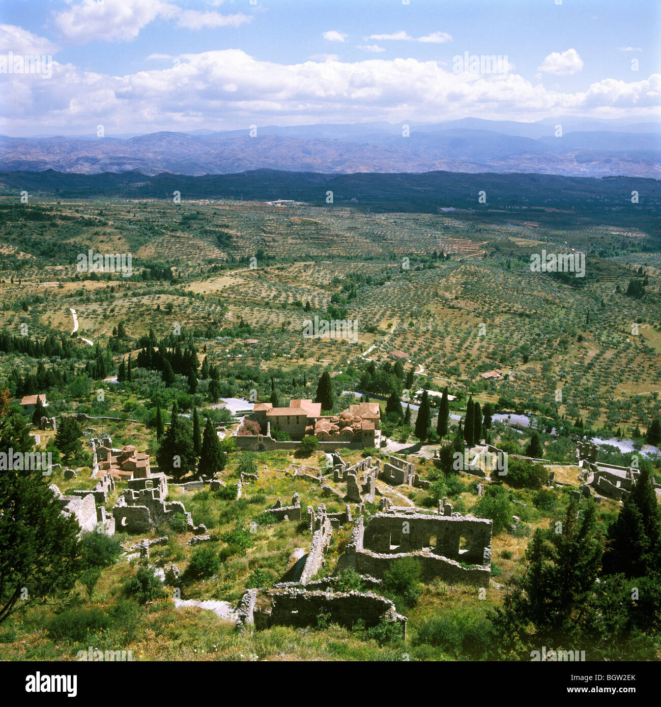 View from the palace above the main entrance of the plains of Sparta ...