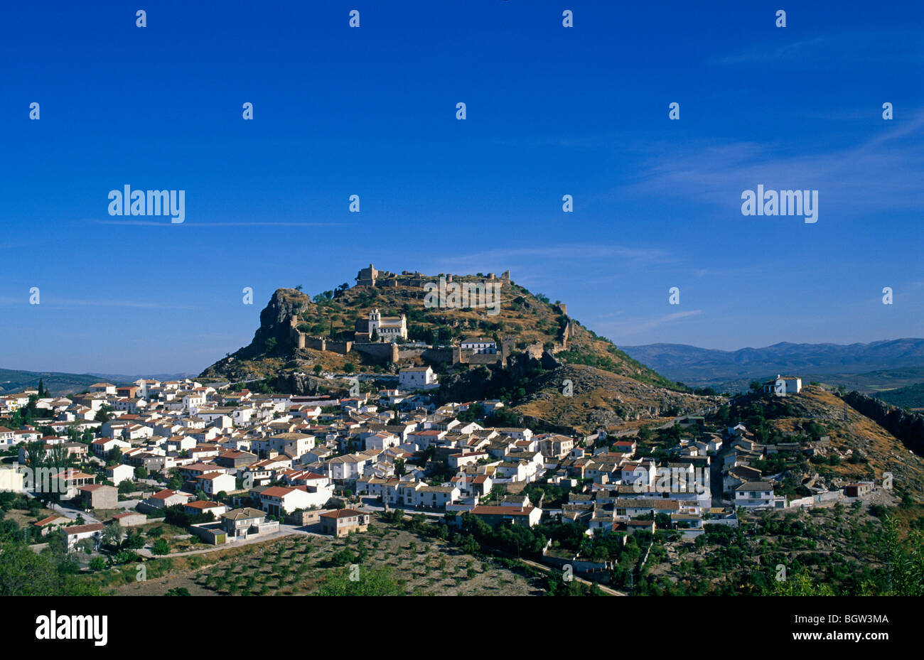 Spain. Granada Province. The historical town of Moclin on the Caliphate ...