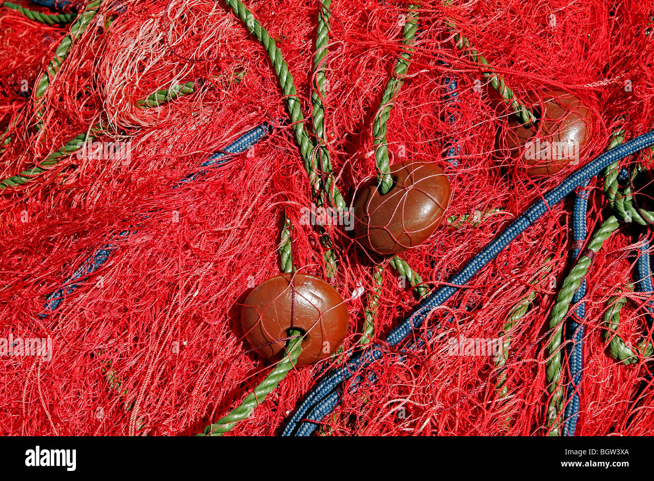 Colorful fishing nets Stock Photo - Alamy