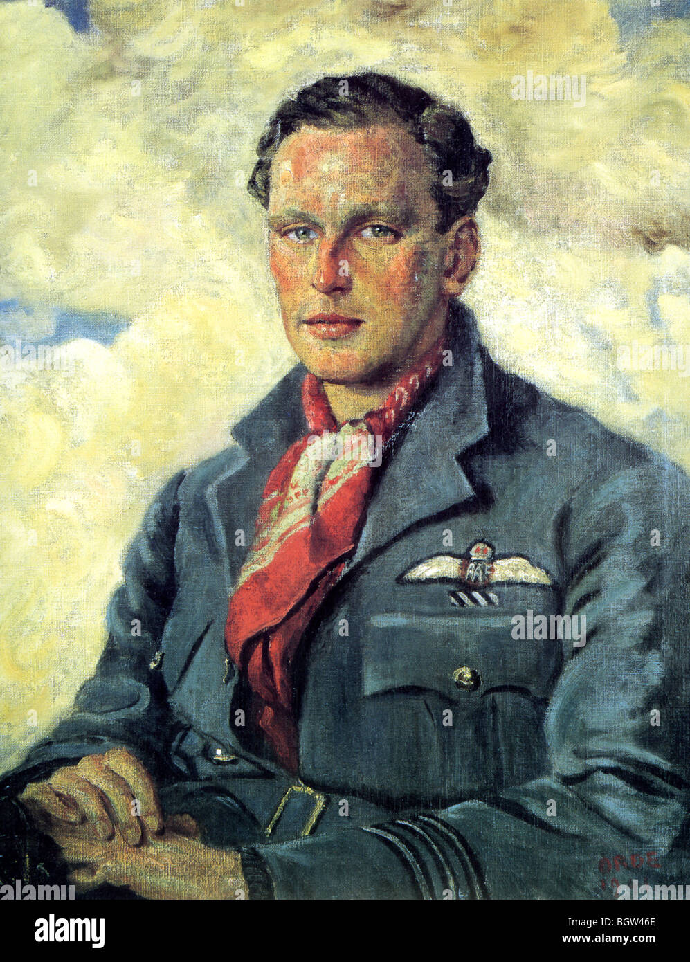 MICHAEL ROBINSON (1917-1942) RAF fighter pilot painted by Cuthbert Orde ...