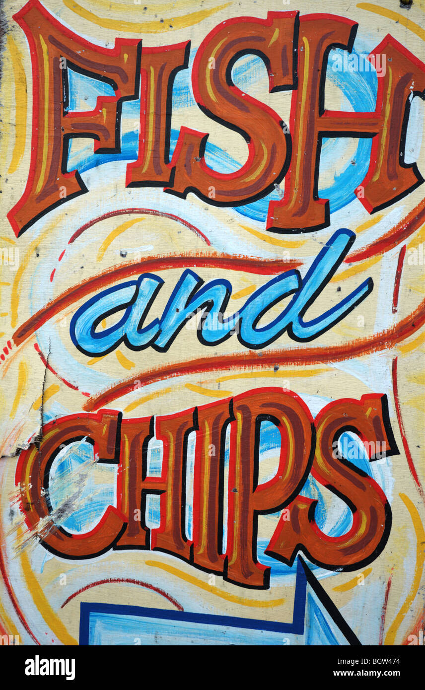 Fish chips vintage sign hi-res stock photography and images - Alamy